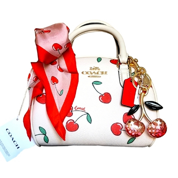 Coach | Bags | Coach Sydney Cherry Heart Satchel Cherry Scarf Cherry ...